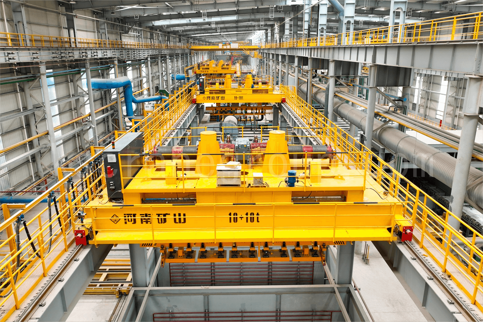 The 10+10T Automated Electromagnetic Overhead Crane With Lifting Beams ...