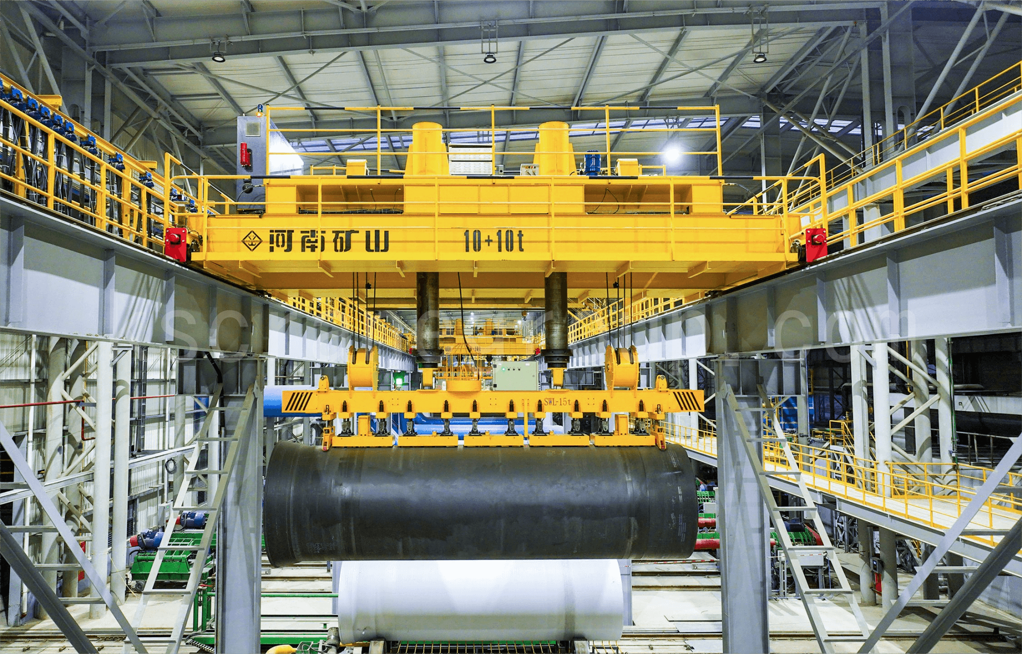 The 10+10T Automated Electromagnetic Overhead Crane With Lifting Beams ...